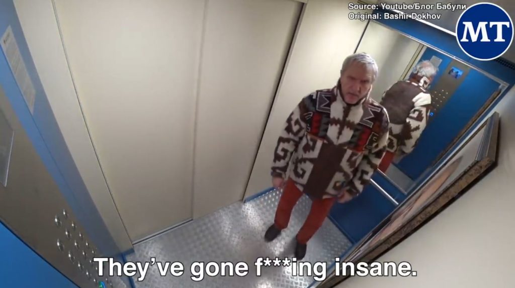 Russian Prankster hangs a portrait of Putin up in elevator to see the ...