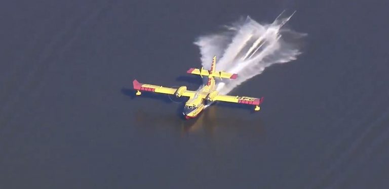 The epic piloting of this water-bomber plane has drawn world wide attention
